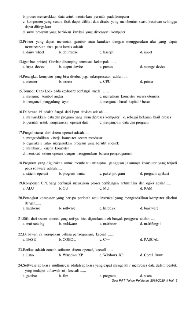 Soal pat tik kelas vii | DOCX