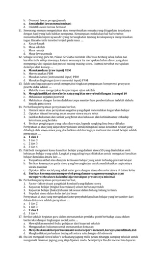 Soal pedagogik 1 | PDF