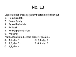 Soal & pembahasan kimia koloid | PPTX