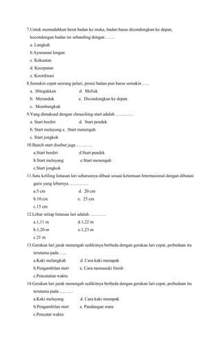 Soal penjaskes kelas xii | DOCX