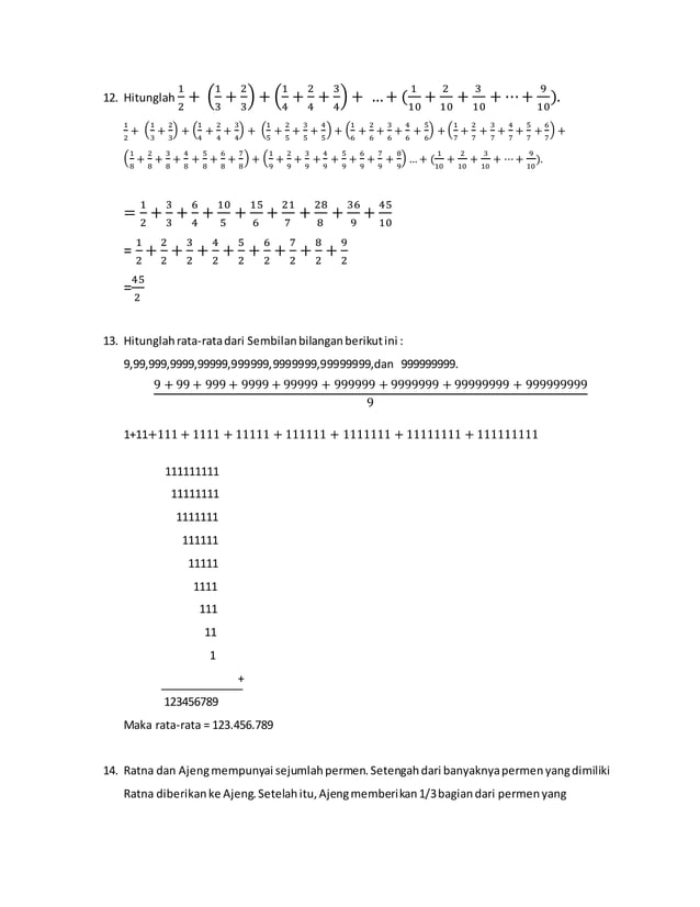 tugas soal olimpiade matematika smp latihan 1 | DOCX