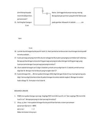 tugas soal olimpiade matematika smp latihan 1 | DOCX