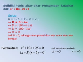 Soal persamaan kuadrat2 | PPTX