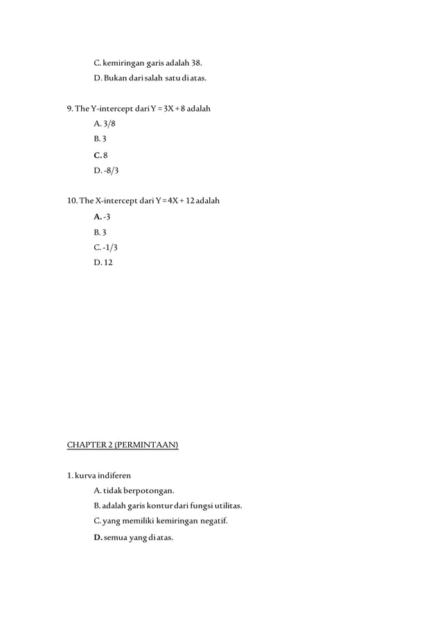 Soal Multiple Choice textbook nicholson | DOCX