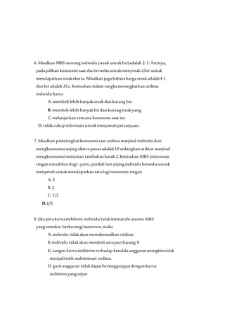 Soal Multiple Choice textbook nicholson | DOCX
