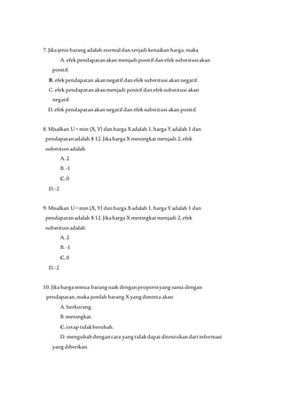 Soal Multiple Choice textbook nicholson | DOCX