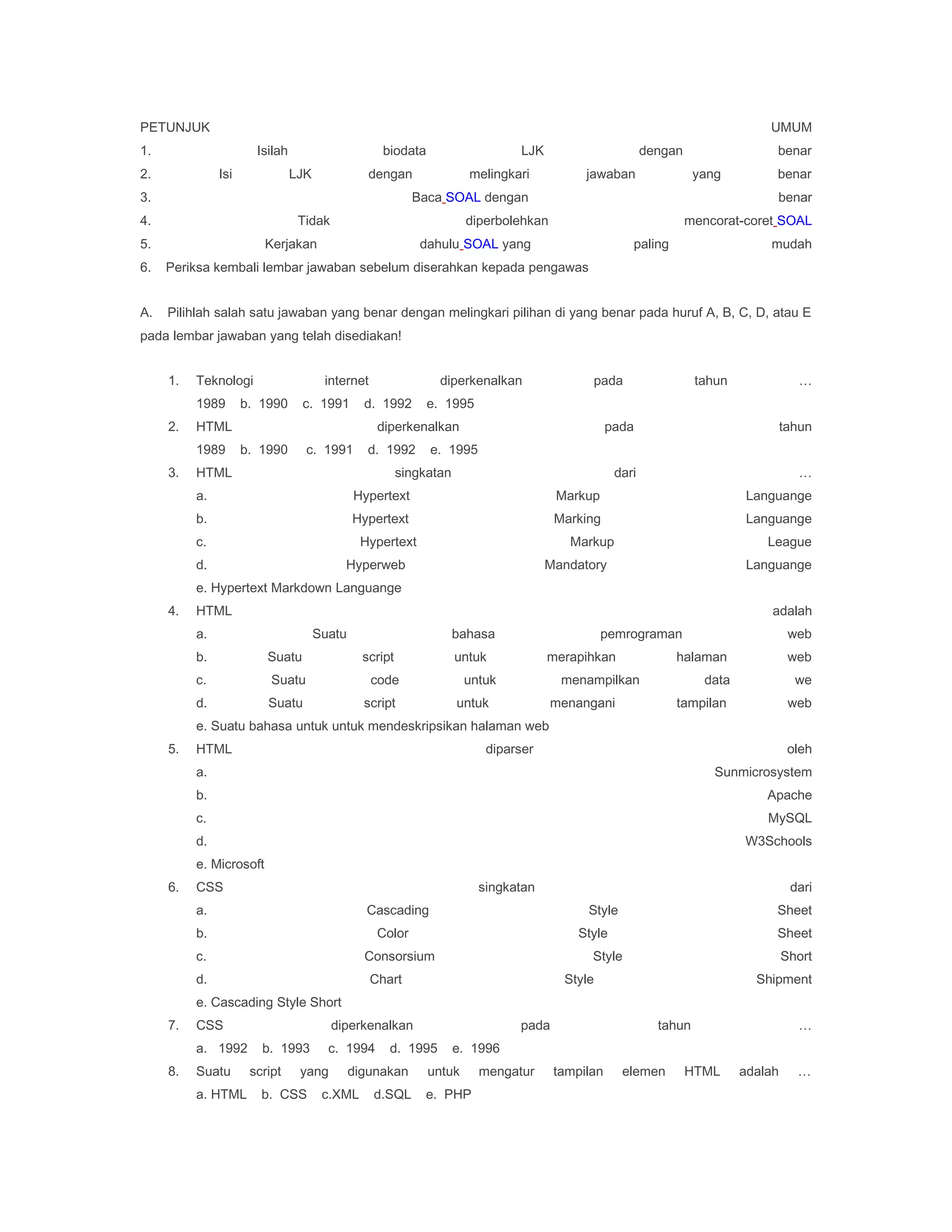 Soal php web smk yplp perwira purbalingga | DOC