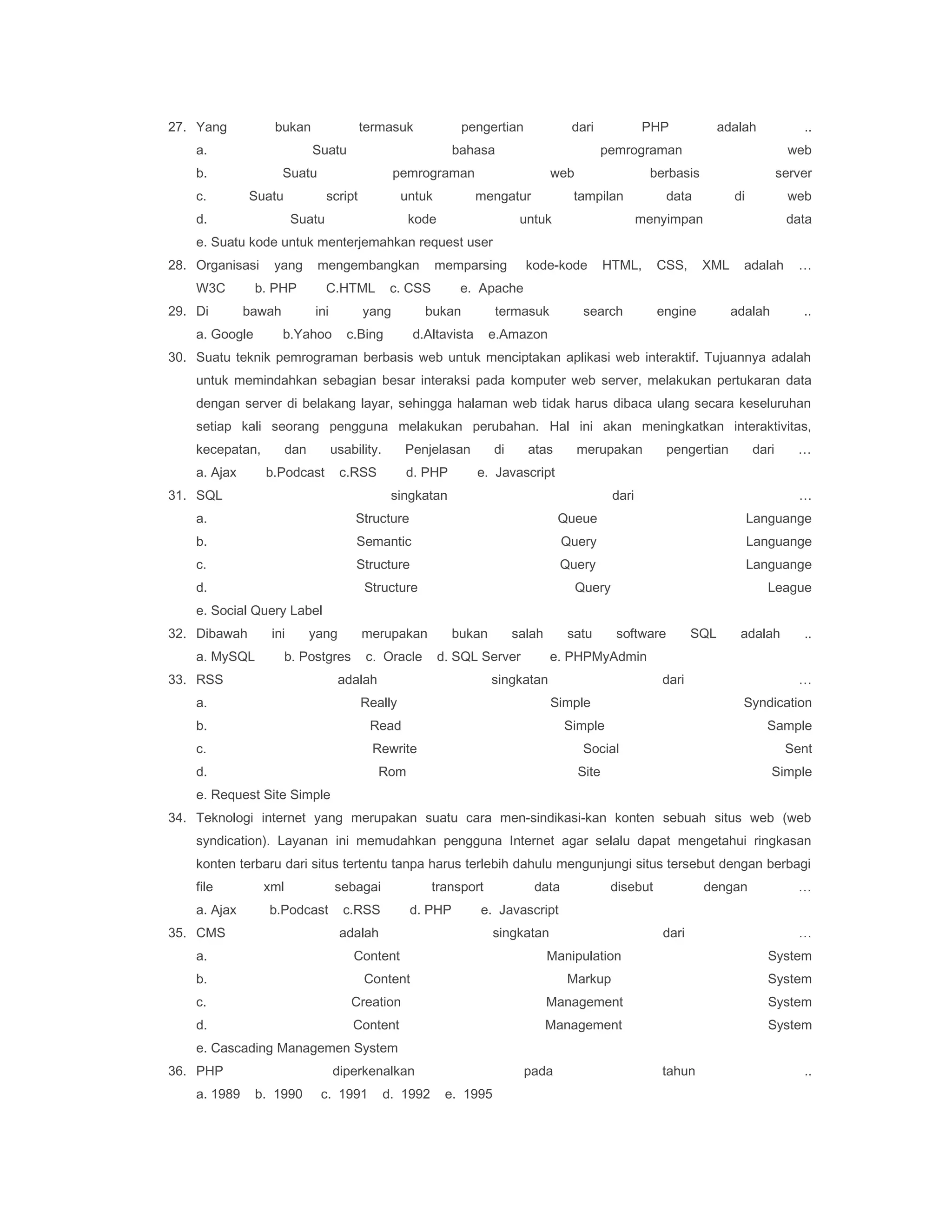Soal php web smk yplp perwira purbalingga | DOC