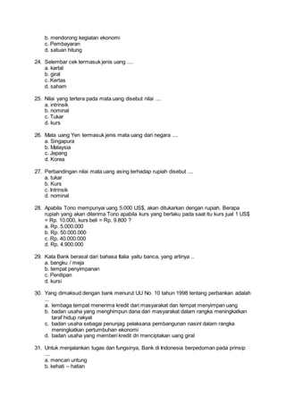 Soal pilihan ganda ips terpadu smp kelas 9 semester ganjil | PDF