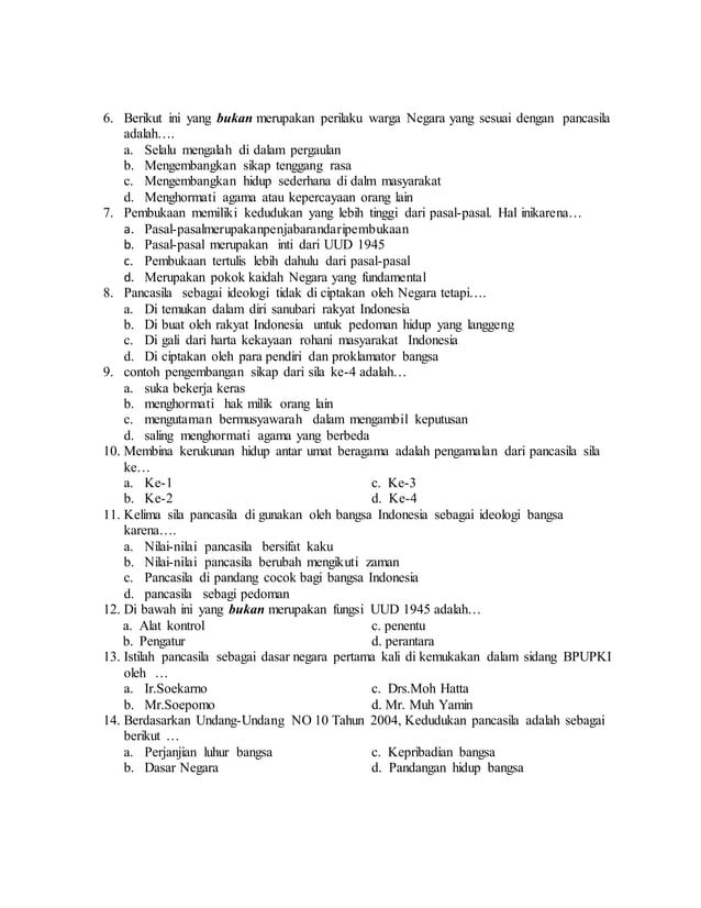 Soal pkn kelas viii baru | PDF