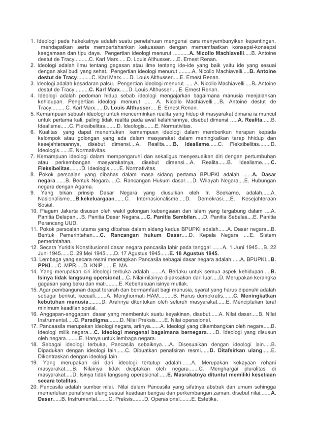 Soal pkn xii bab 1 | DOCX