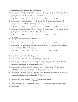 Soal polinomial | DOCX