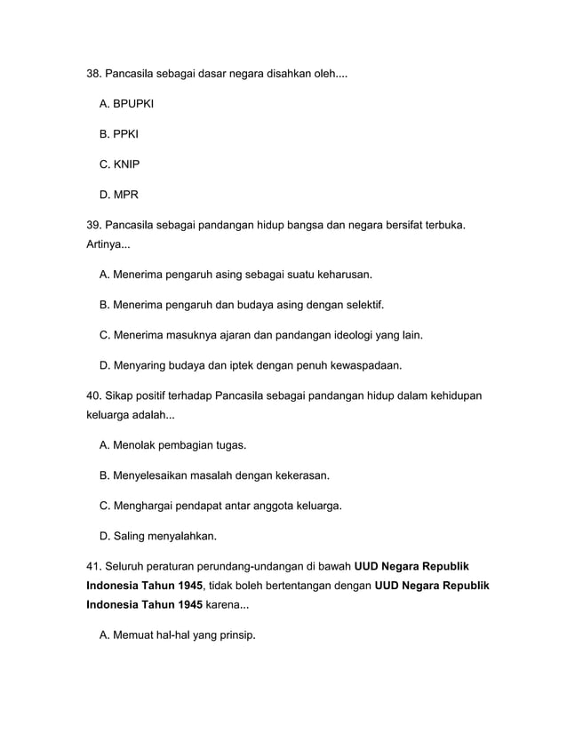 soal ppkn kelas 3 ujian akhir semester ok | PDF