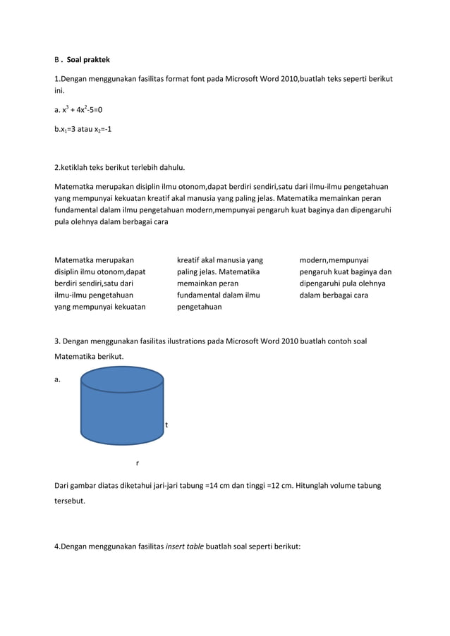 Soal praktek ms.word