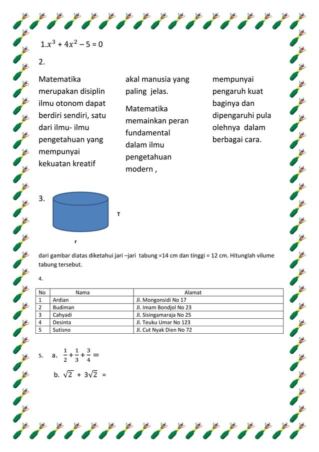 Soal praktek ms word | PDF