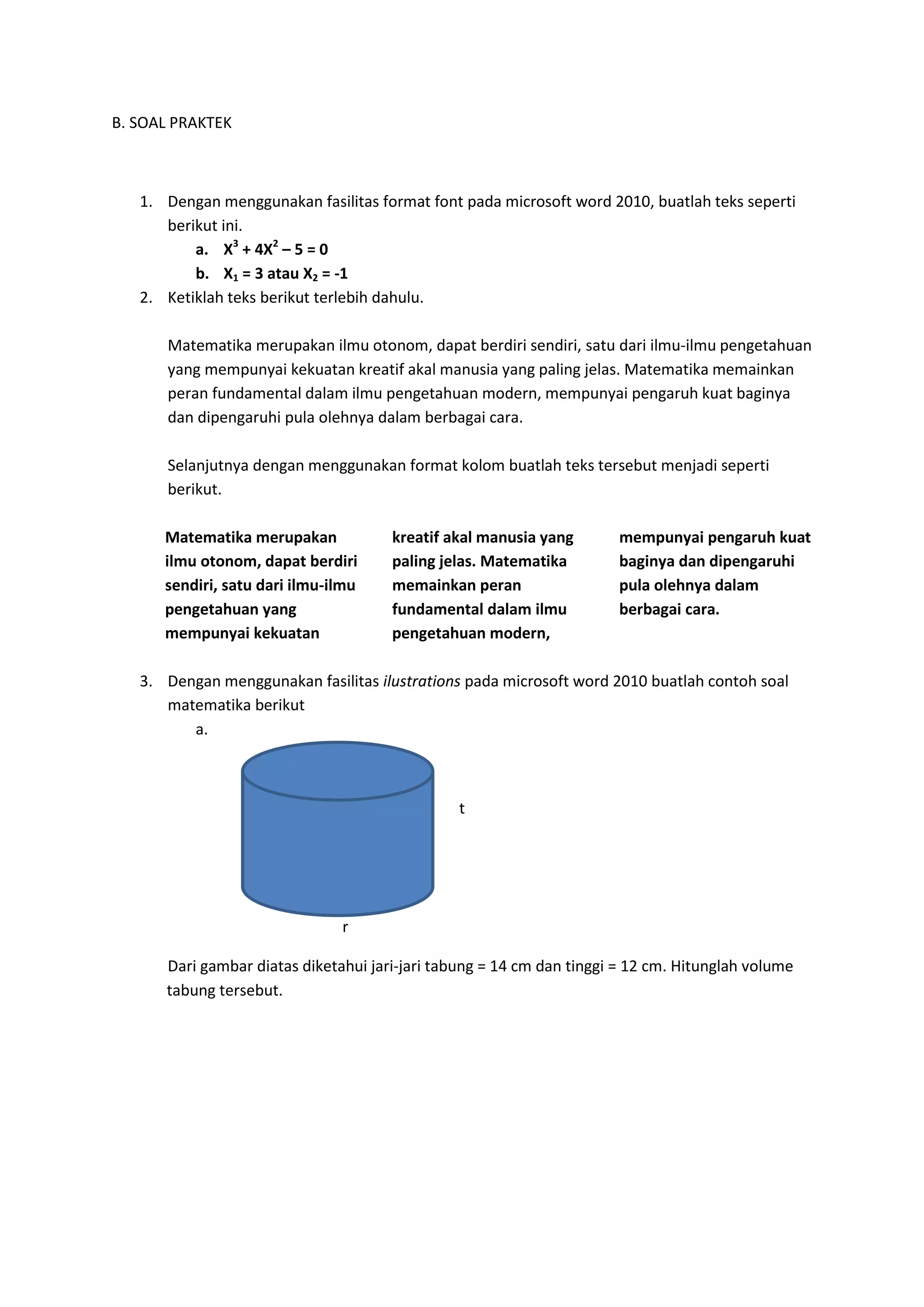Soal praktek pdf | PDF