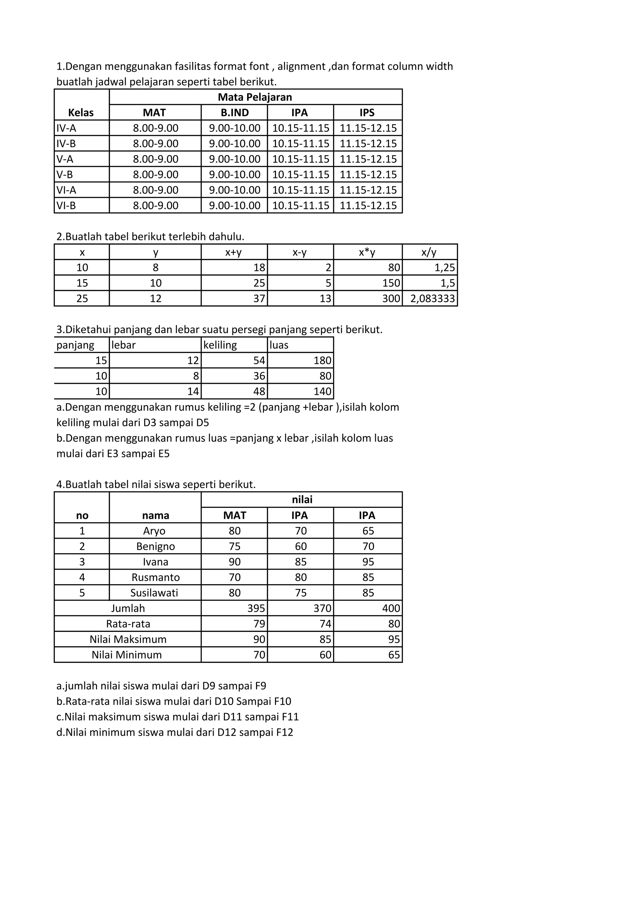 Soal praktek pdf | PDF