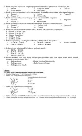 Soal prod audio video oke | DOCX
