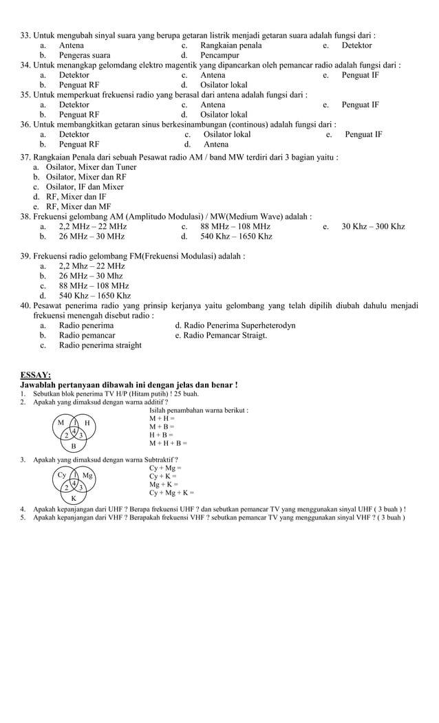 Soal prod audio video oke | DOCX