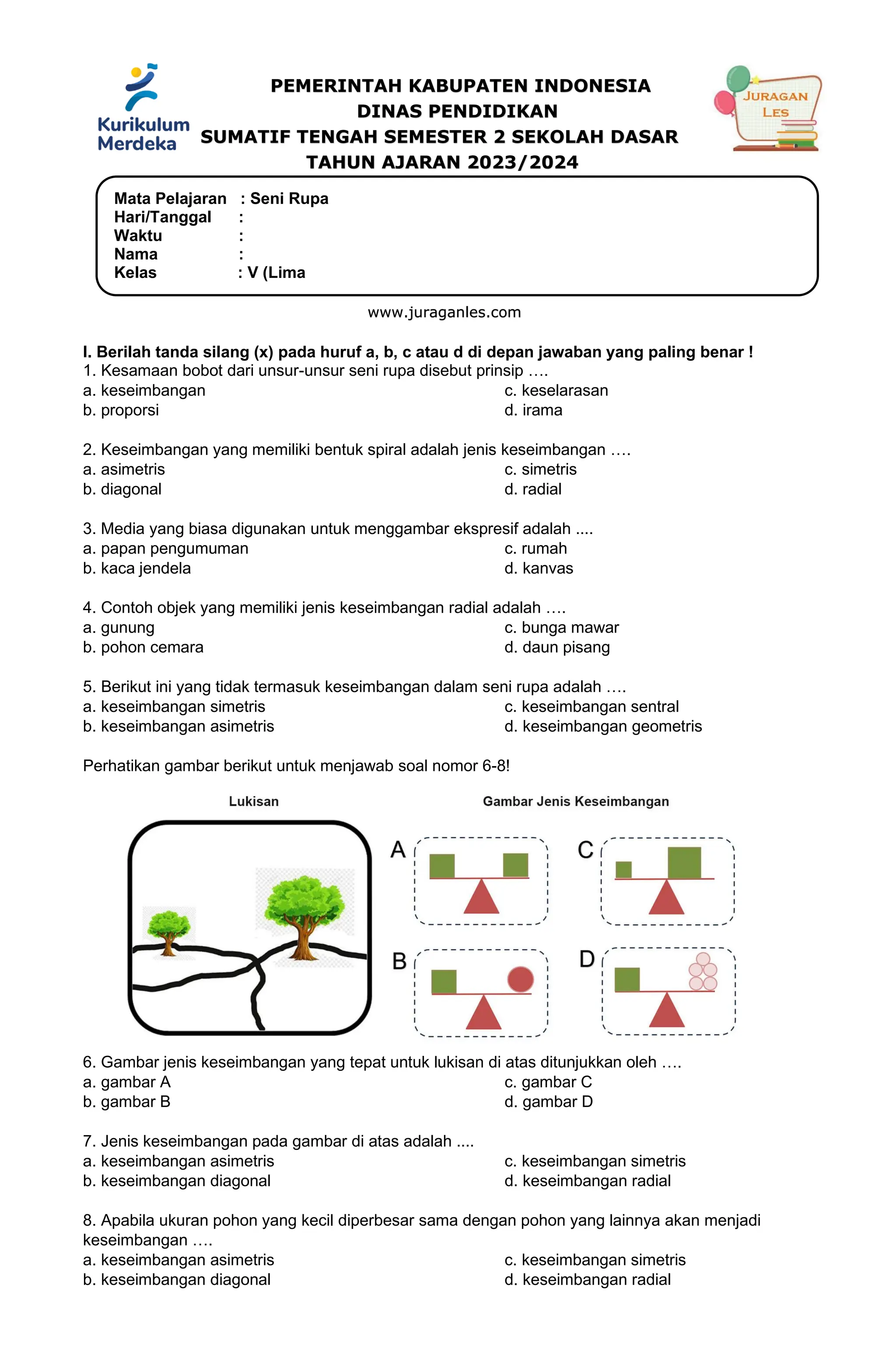 Soal PTS-STS Seni Rupa Kelas 5 Semester 2 Kurikulum Merdeka T.A 2023-2024.pdf