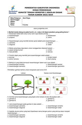 Soal PTS-STS Seni Rupa Kelas 5 Semester 2 Kurikulum Merdeka T.A 2023-2024.pdf