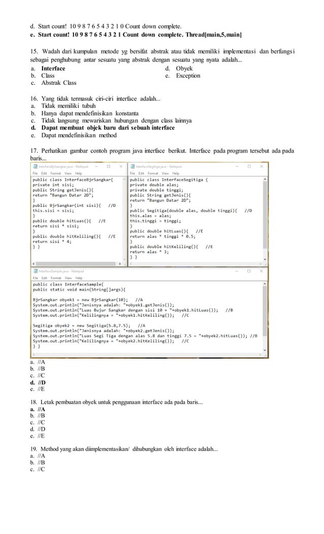 Soal uts/ pts semester genap mapel pbo kelas xii rpl tahun 2021 | DOCX