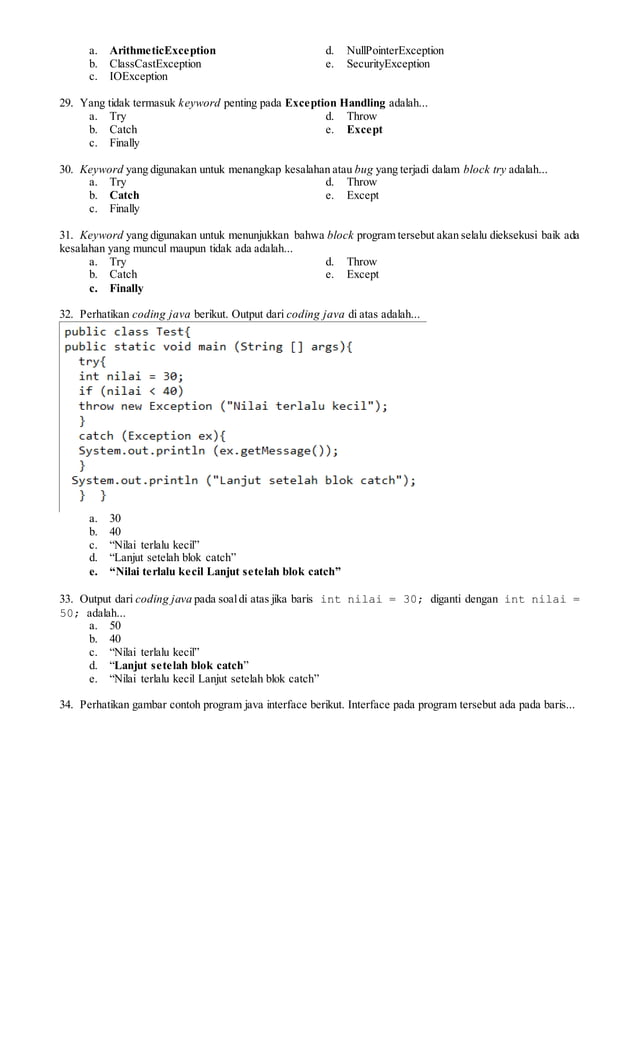 Soal uts/ pts semester genap mapel pbo kelas xi rpl tahun 2021 | DOCX