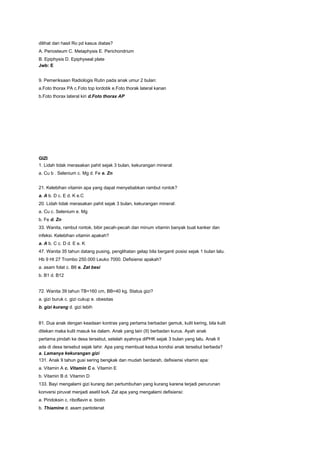Soal radiologi n gizi | DOCX