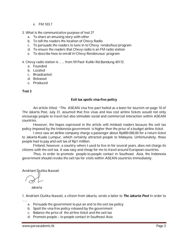 Soal Reading Bahasa Inggris sma kelas 12 | PDF