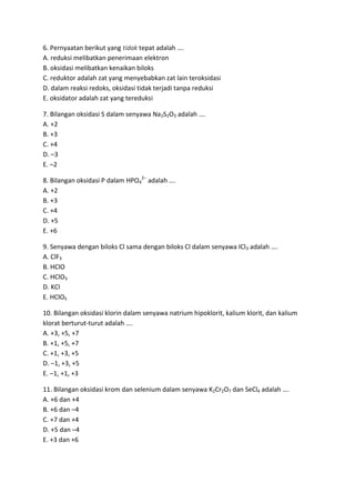 Soal redoks | DOCX