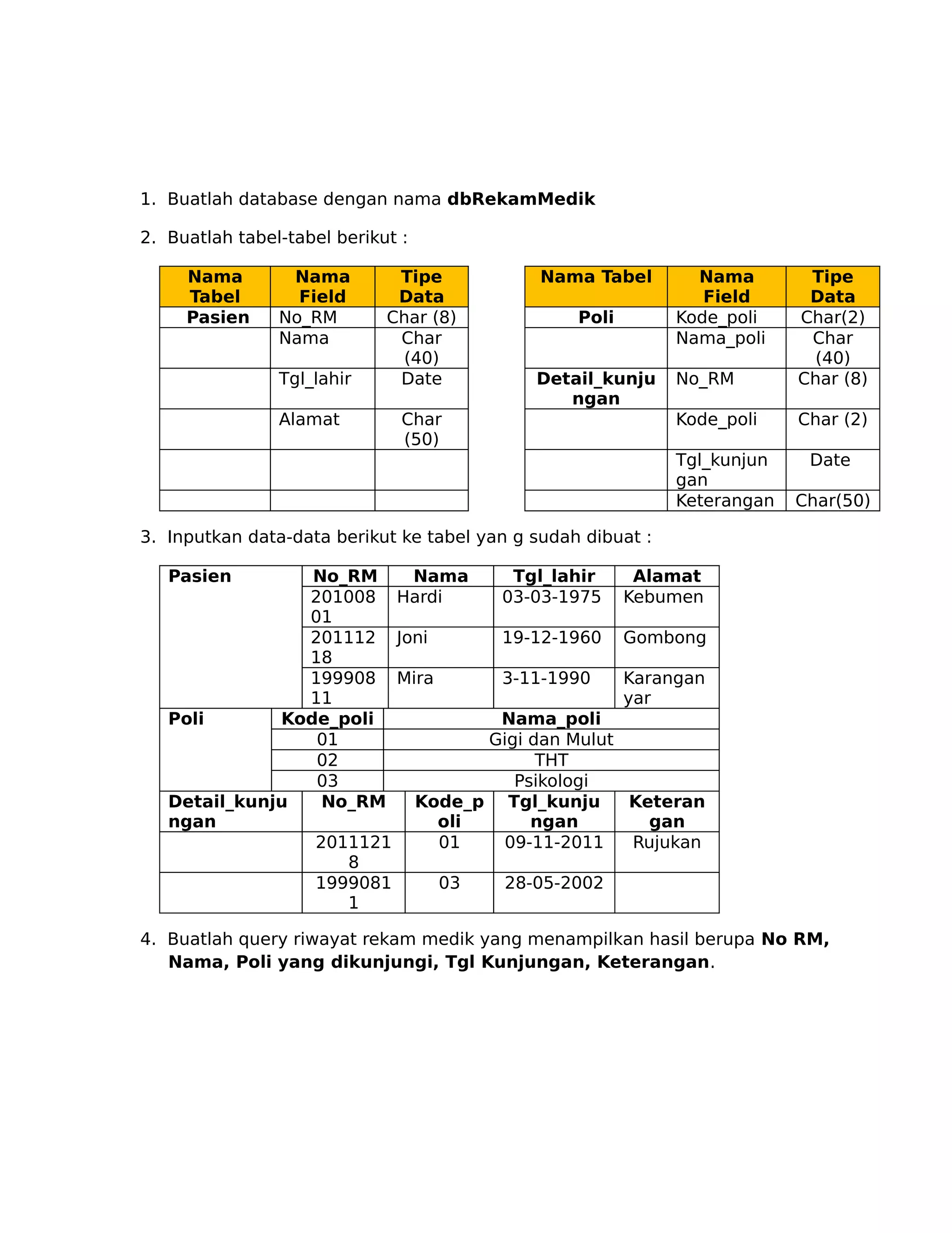 Soal remidi database | PDF