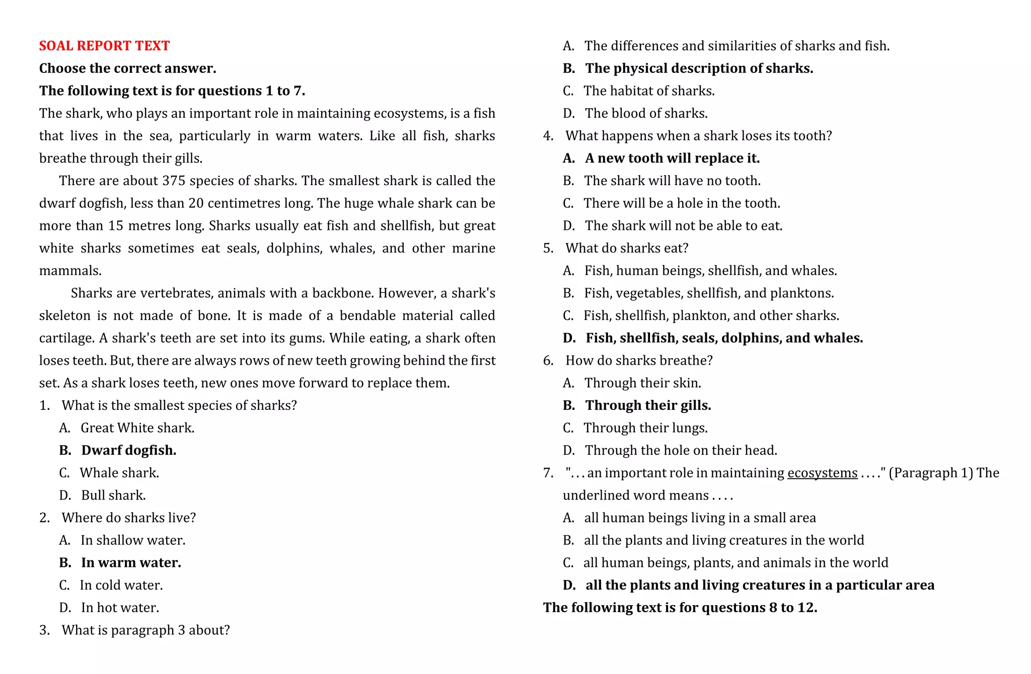 SOAL REPORT TEXT KUNCI JAWABAN.docx