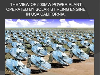 Soalr stirling engine | PPTX | Power and Energy Industry | Industries