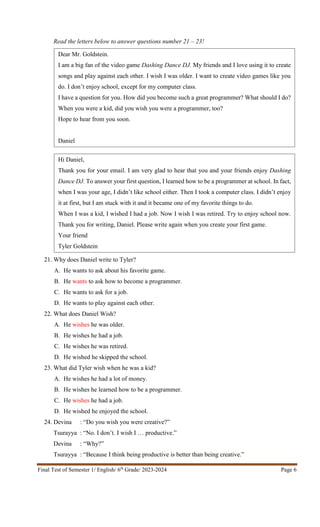 Soal SUMATIF AKHIR 2 - English Grade 6.docx