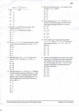 SOAL SBMPTN TKD SAINTEK DAN KUNCI JAWABAN | PDF