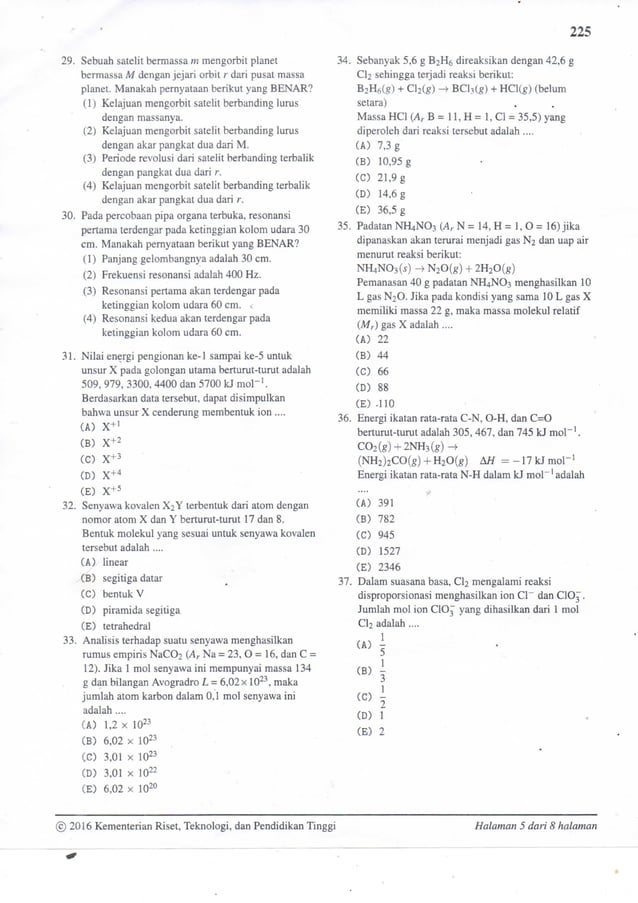 SOAL SBMPTN TKD SAINTEK DAN KUNCI JAWABAN | PDF