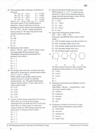SOAL SBMPTN TKD SAINTEK DAN KUNCI JAWABAN | PDF