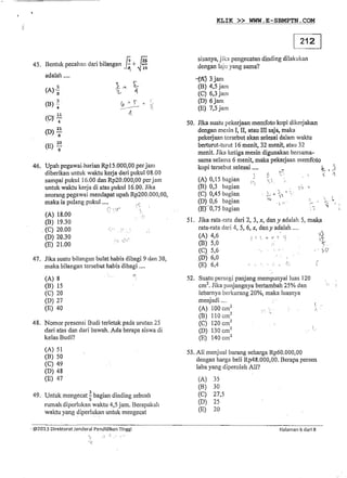 Soal sbmptn tpa kode 212 & kunci jawaban | PDF