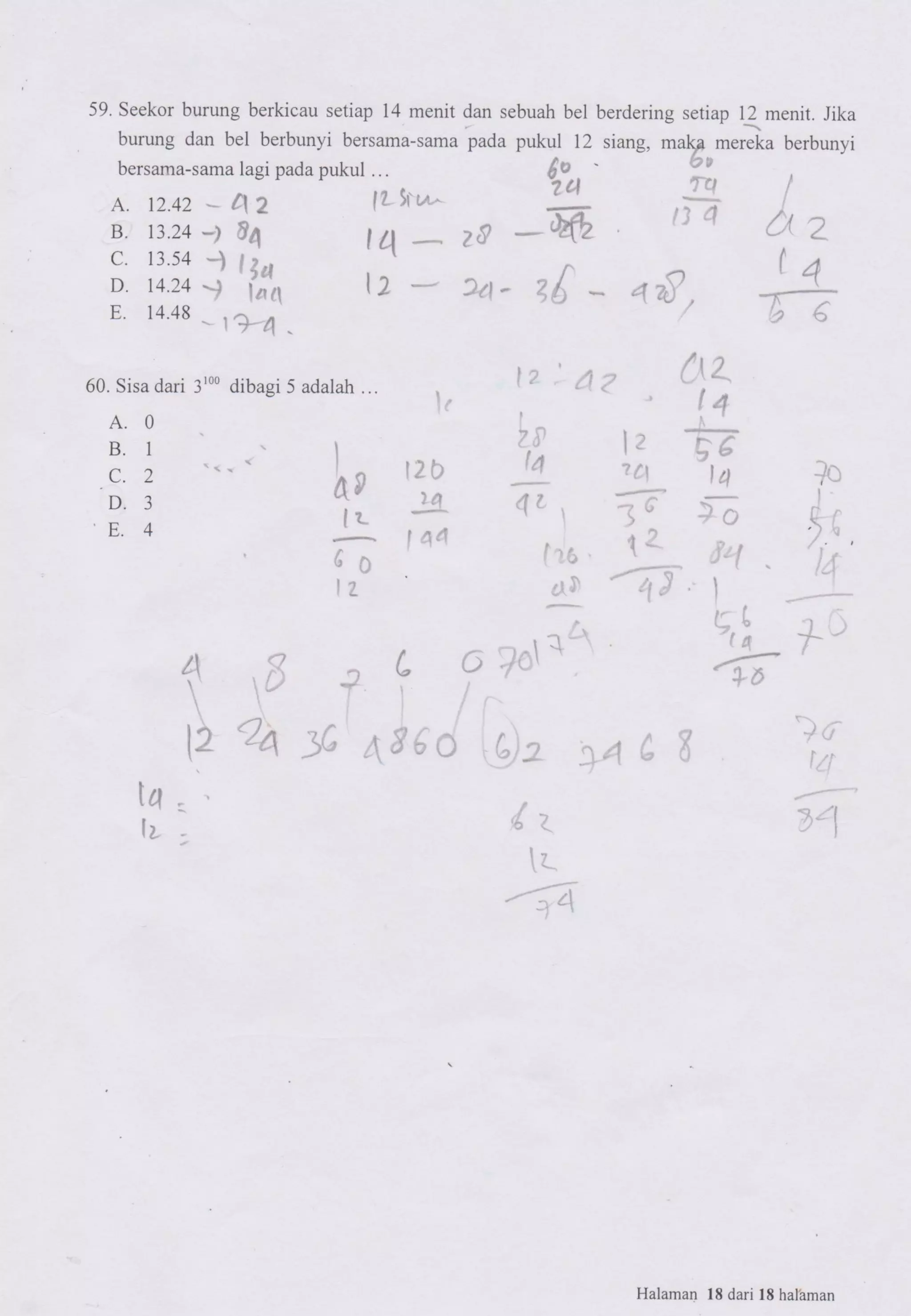 Soal seleksi stis 2015 2016 mate-matika | PDF