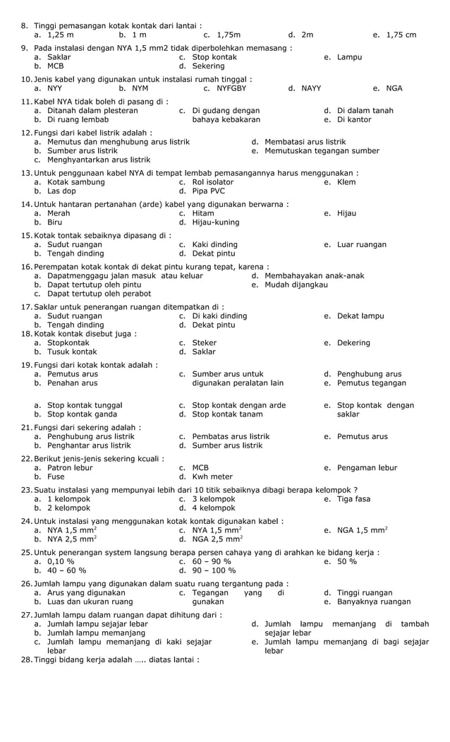 Soal semester ganjil 2009 | PDF