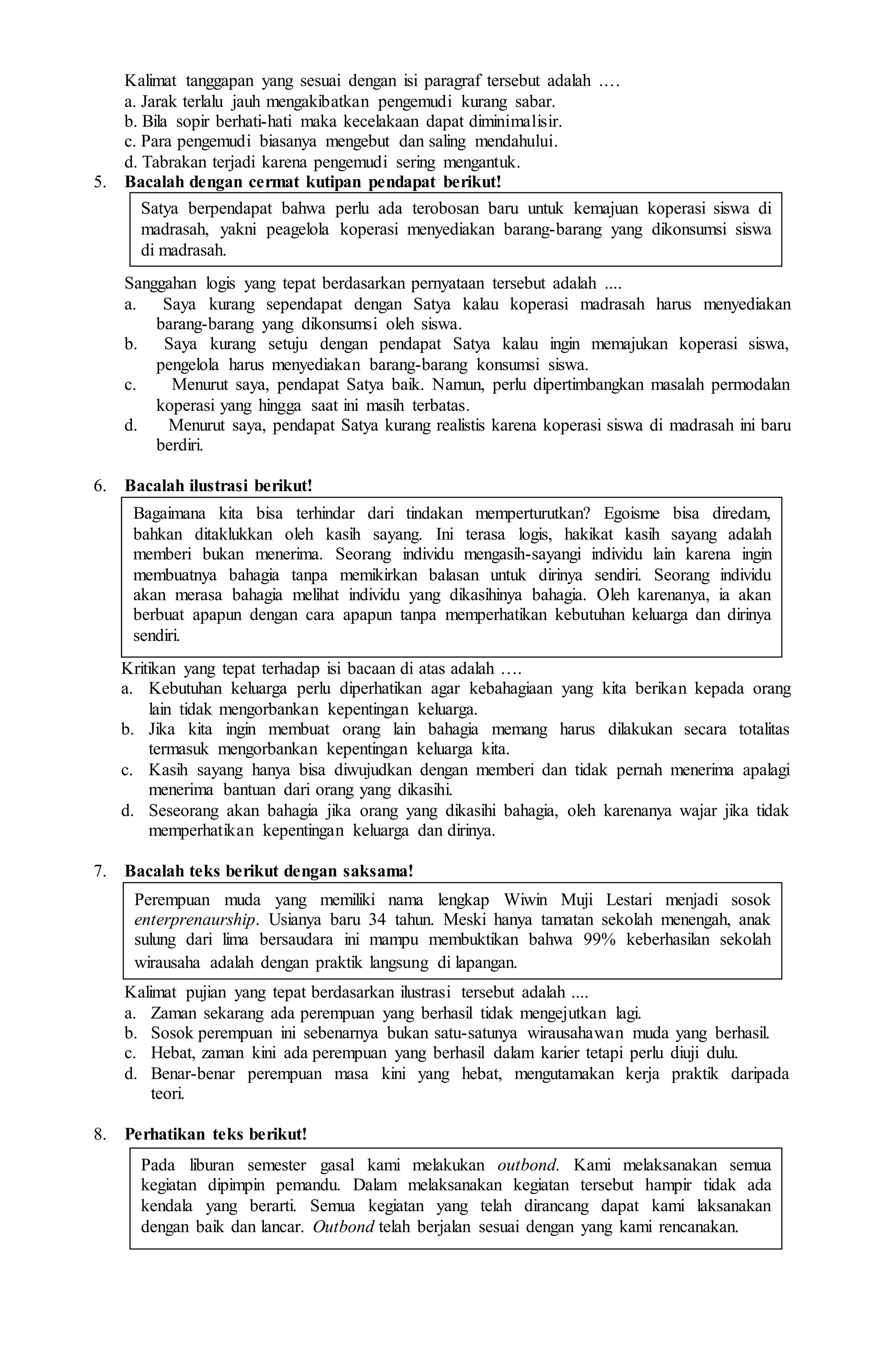 Soal semester gasal 2012 | PDF