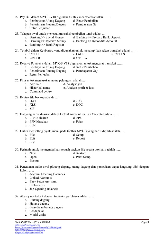 Soal semester gasal_myob_acc_kelas_xii | PDF