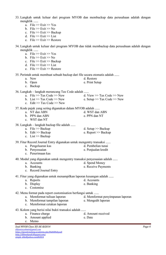 Soal semester gasal_myob_acc_kelas_xii | PDF
