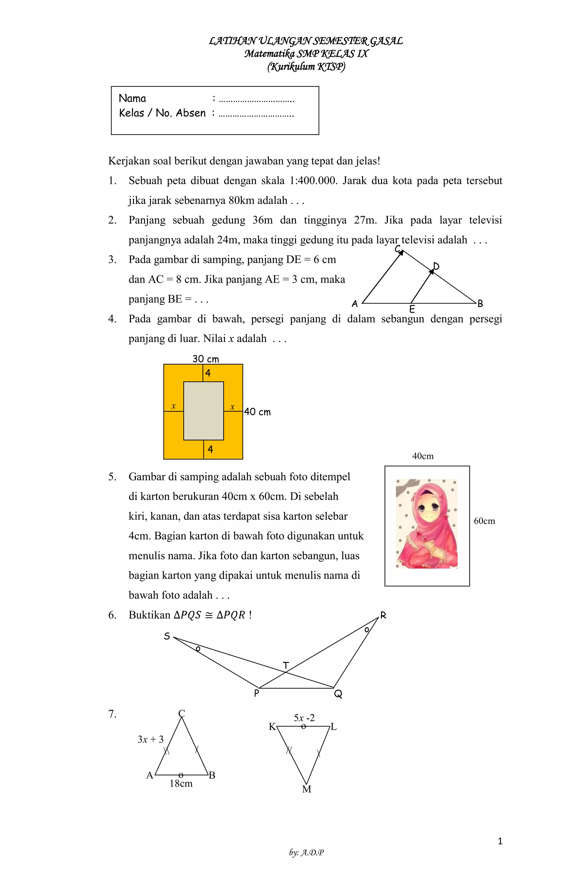 Latihan Soal semester gasal smp ix | PDF