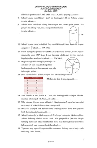 Latihan Soal semester gasal smp ix | PDF