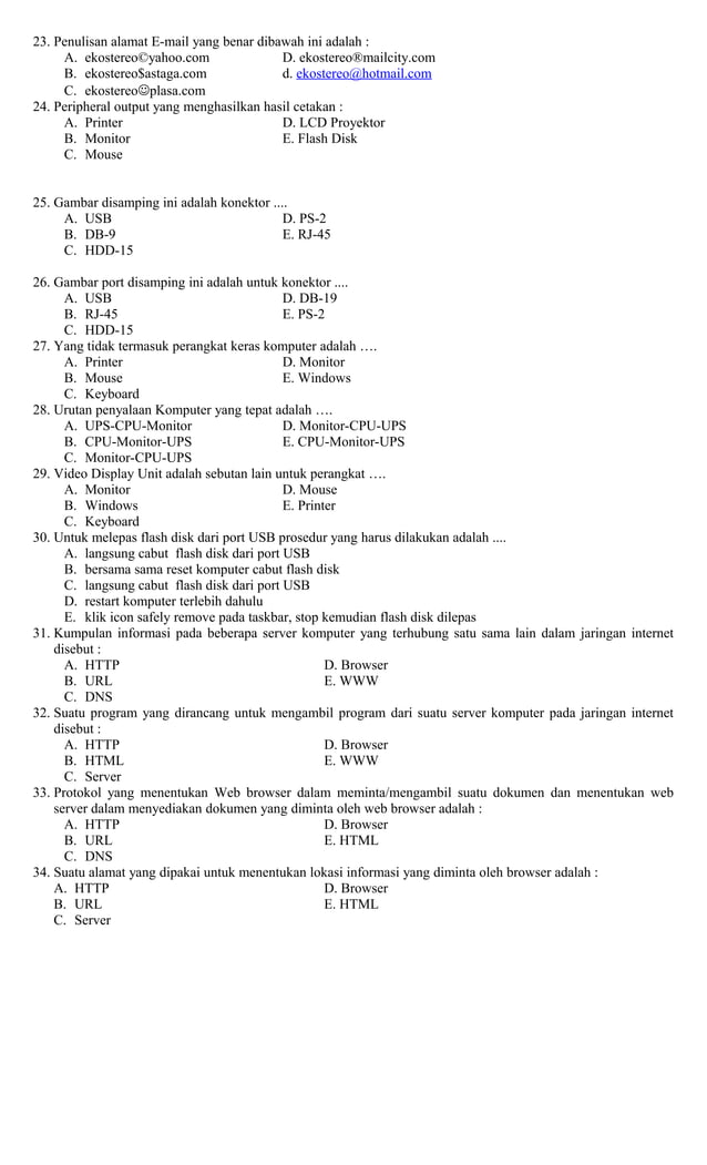 Soal semester genap 2010 (2) | PDF