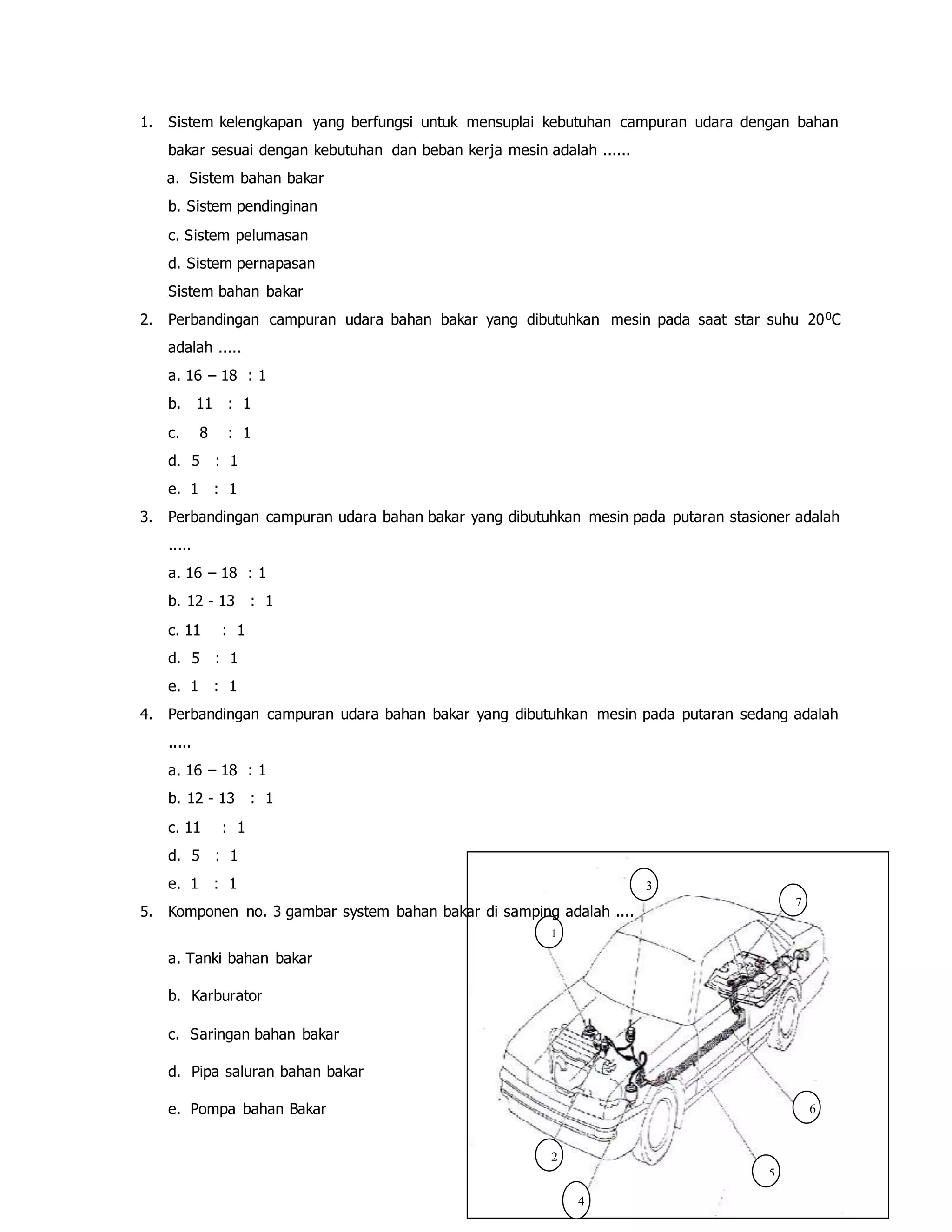 Soal semester genap sistem rem | PDF
