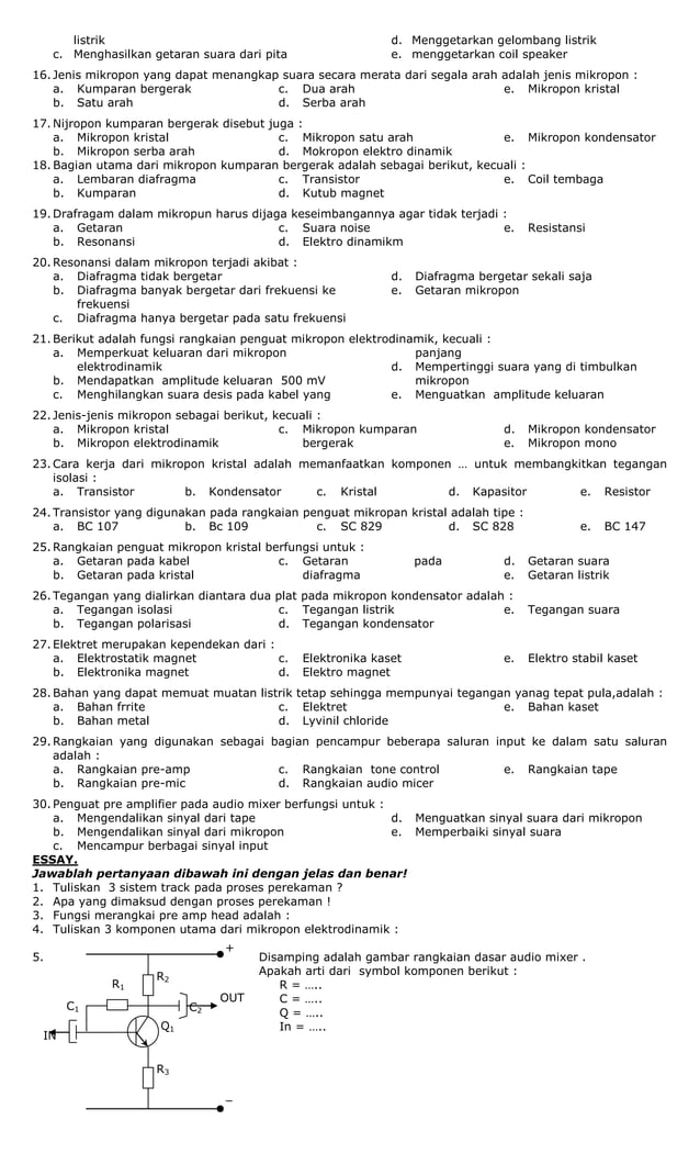 Soal semester genap tp | PDF