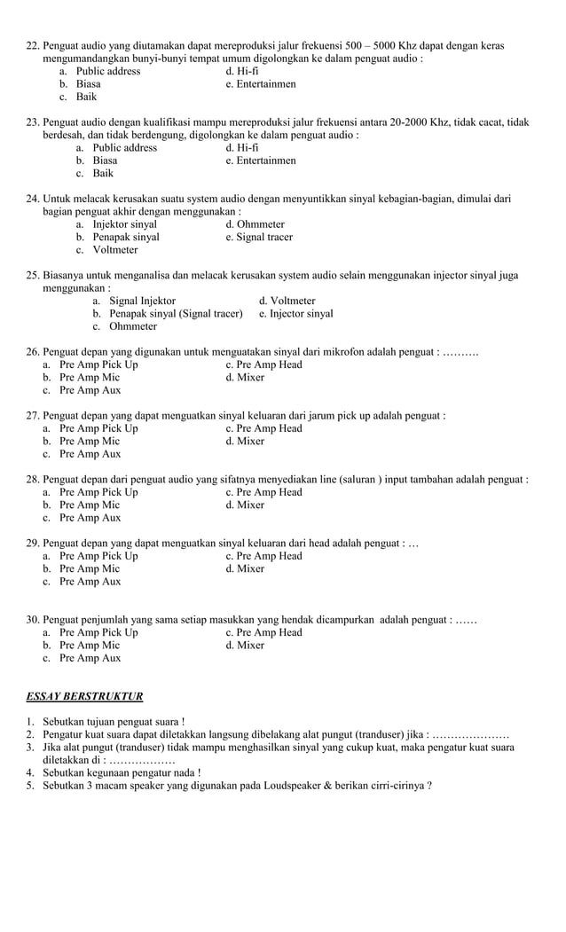 Soal semester genap tp | PDF