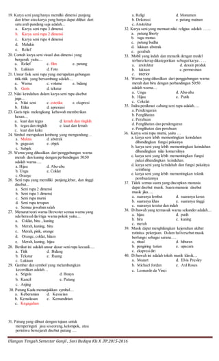 Soal seni budaya mid ganjil x | PDF